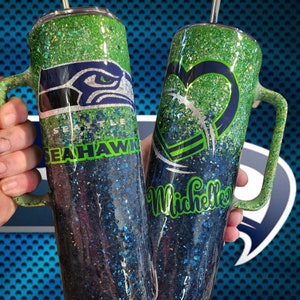 Seahawks Glitter Tumbler - Etsy