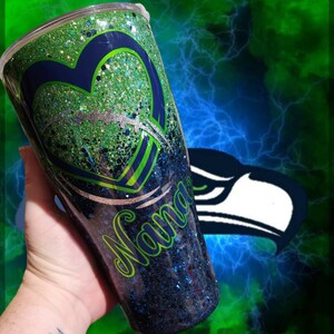Seahawks Glitter Tumbler - Etsy