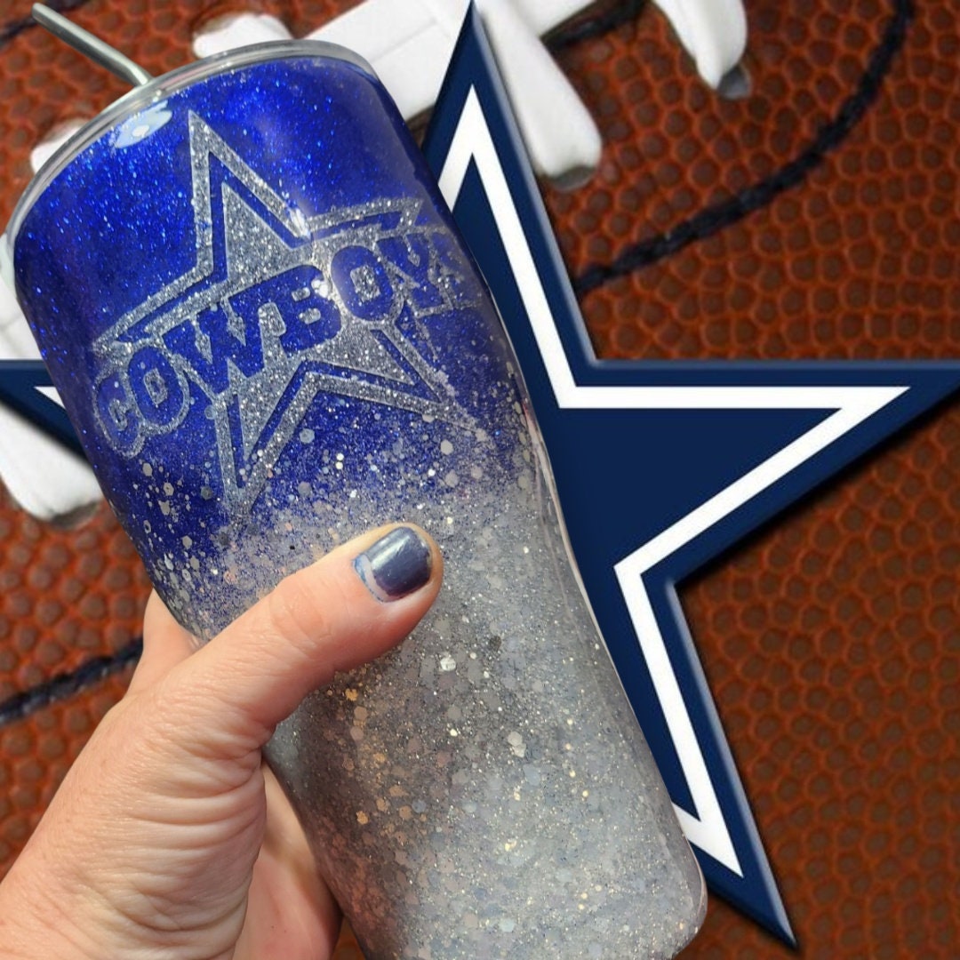 Cowboys Glitter Tumbler - Etsy