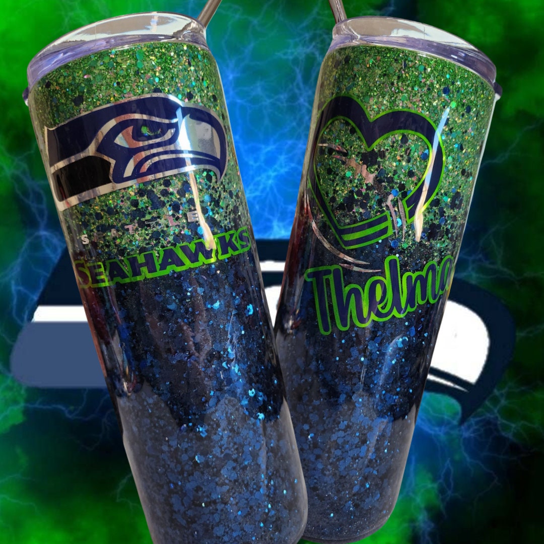 Seahawks Glitter Tumbler - Etsy