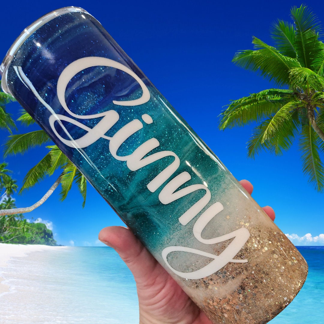 Beach Glitter Tumbler - Etsy