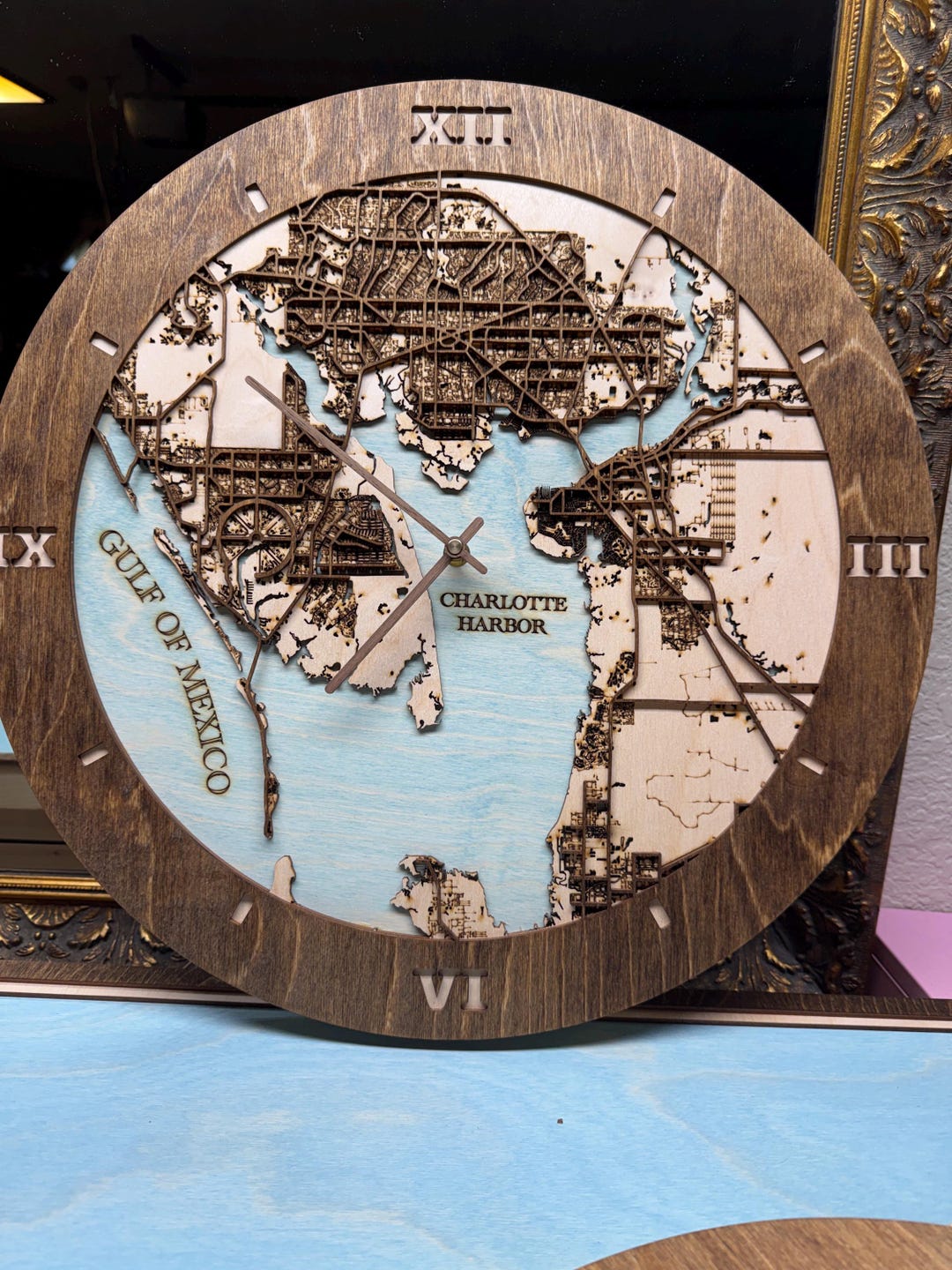19 Inch 3D Wooden Map Clocks - Etsy