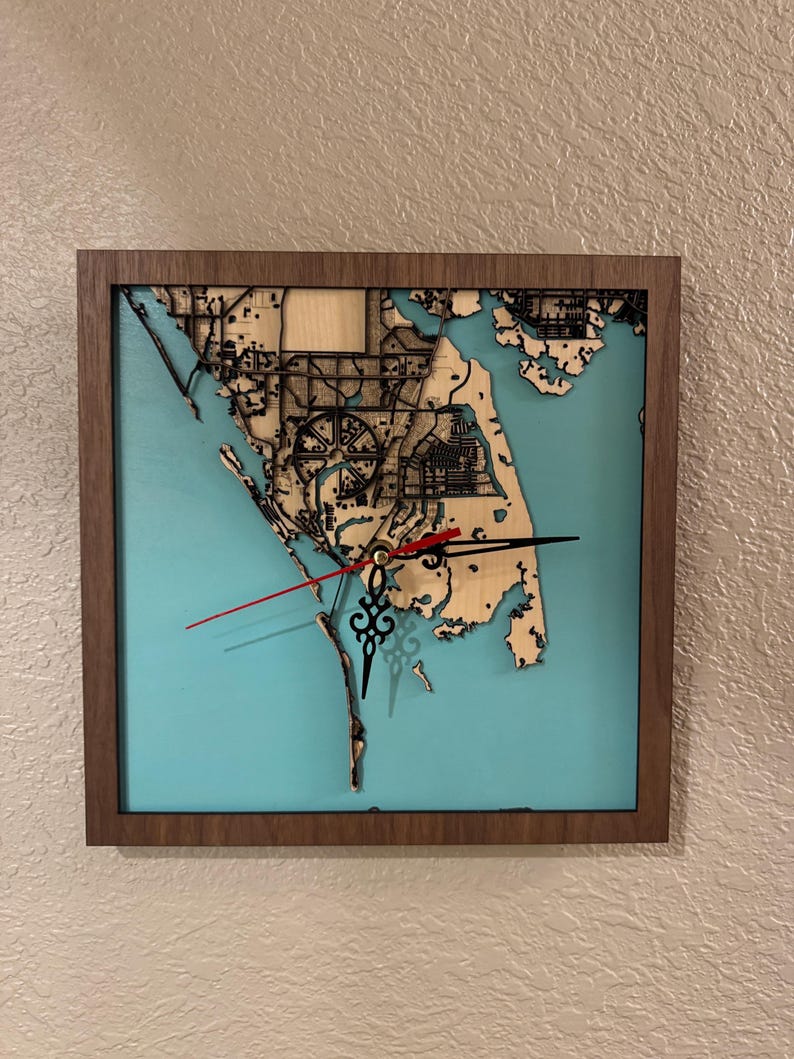 3D Wooden Map Clocks 11.5” X 11.5” - Etsy