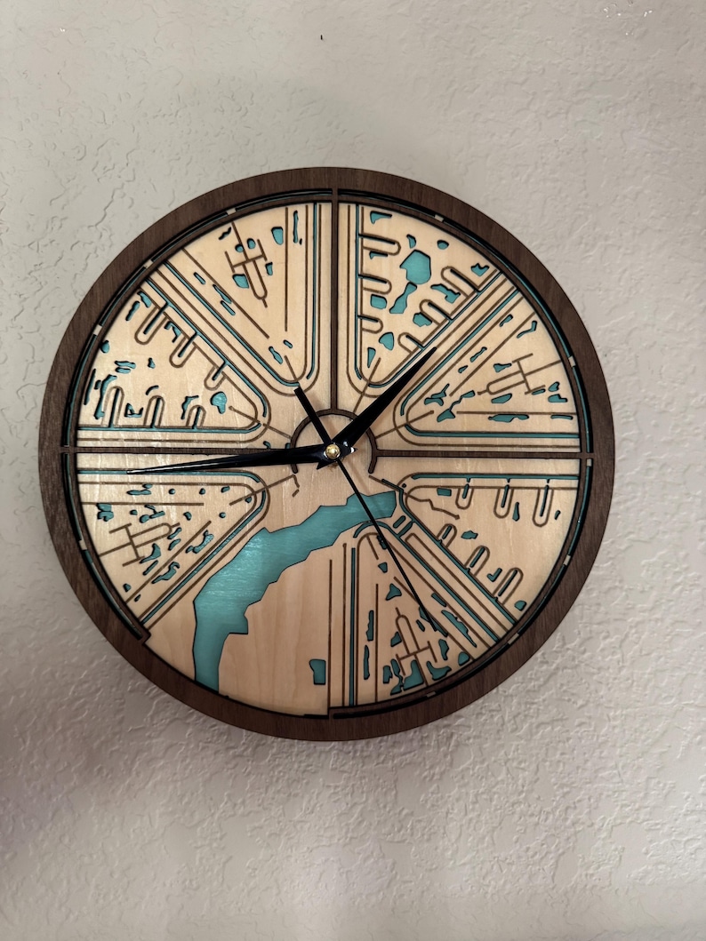 3D Wooden Map Clocks 11.5” X 11.5” - Etsy