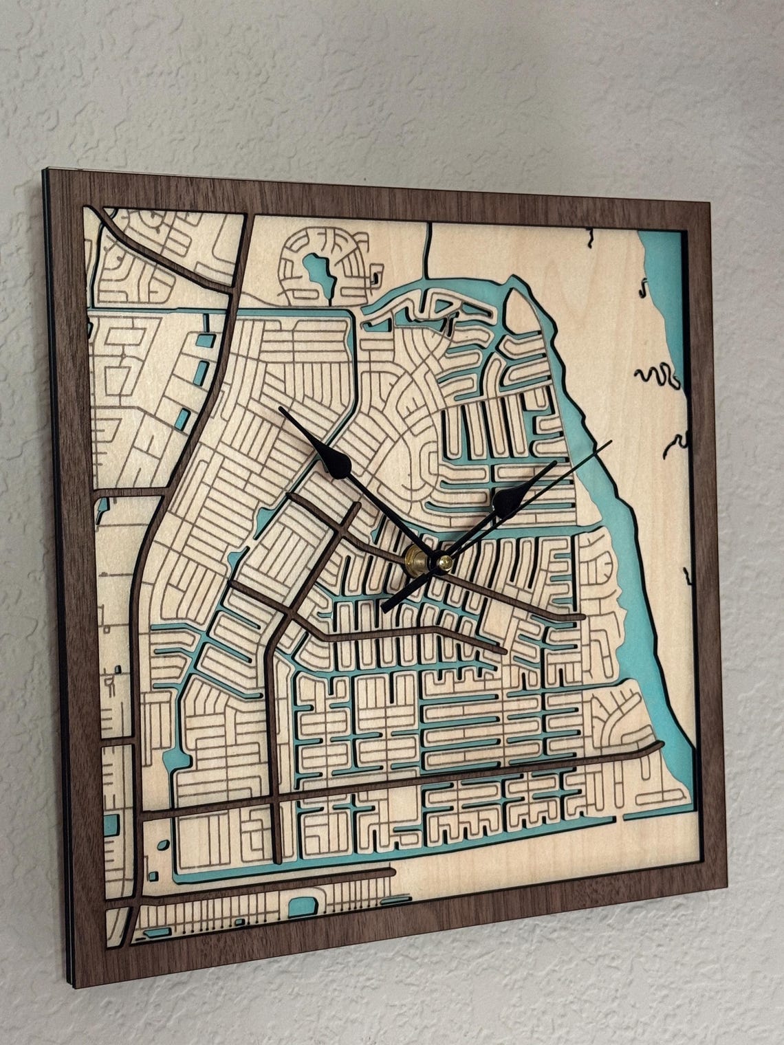 3D Wooden Map Clocks 11.5” X 11.5” - Etsy