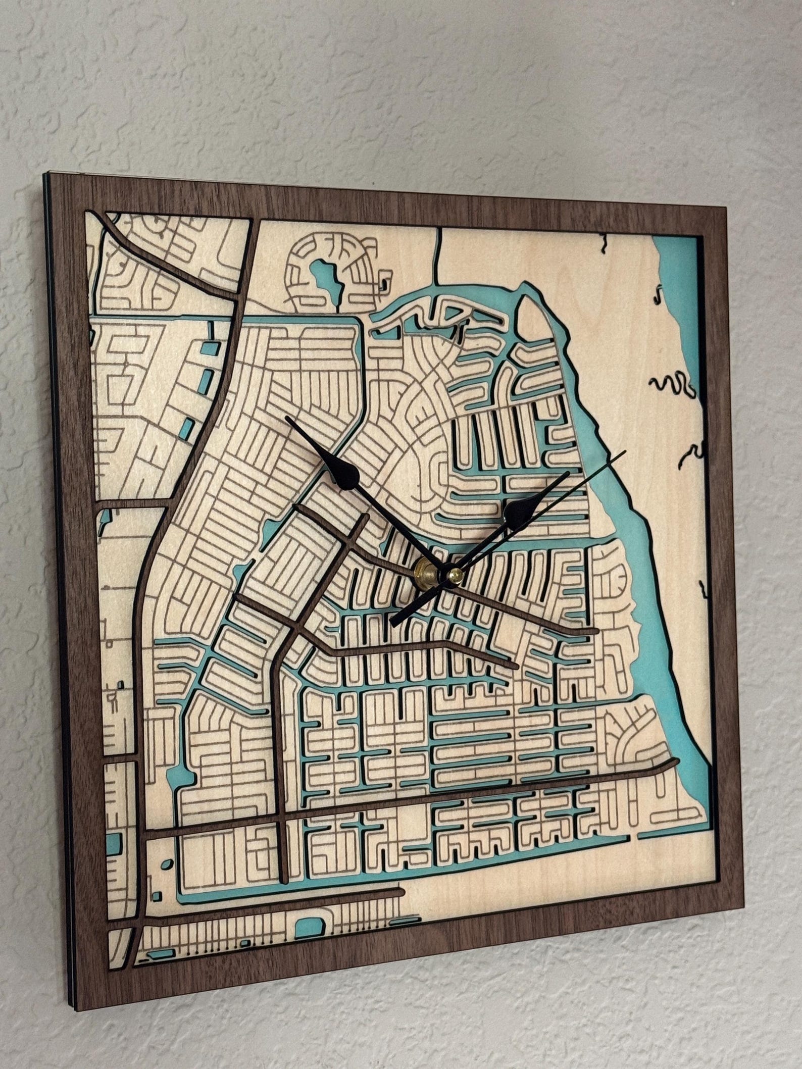 3D Wooden Map Clocks 11.5” X 11.5” - Etsy