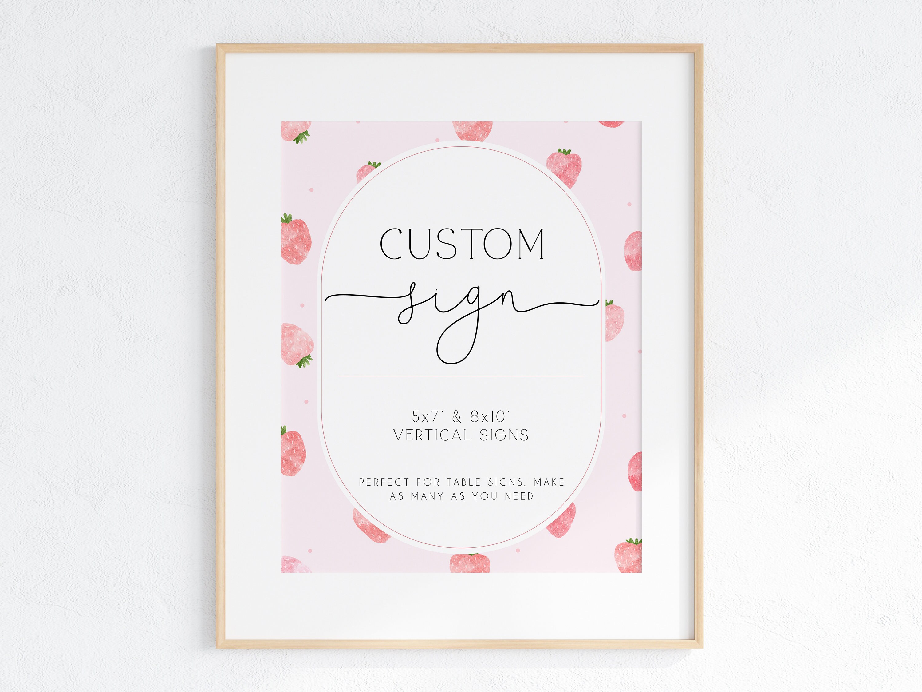 Editable Berry First Birthday Custom Sign Template, 1st Birthday Party ...