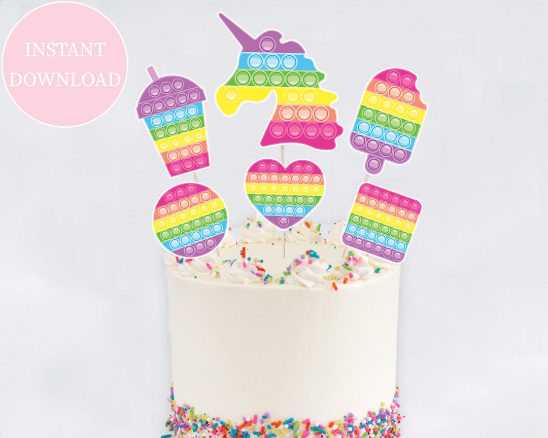 Printable Pop It Birthday Party Centerpieces, Pop It Fidget Toy Table ...