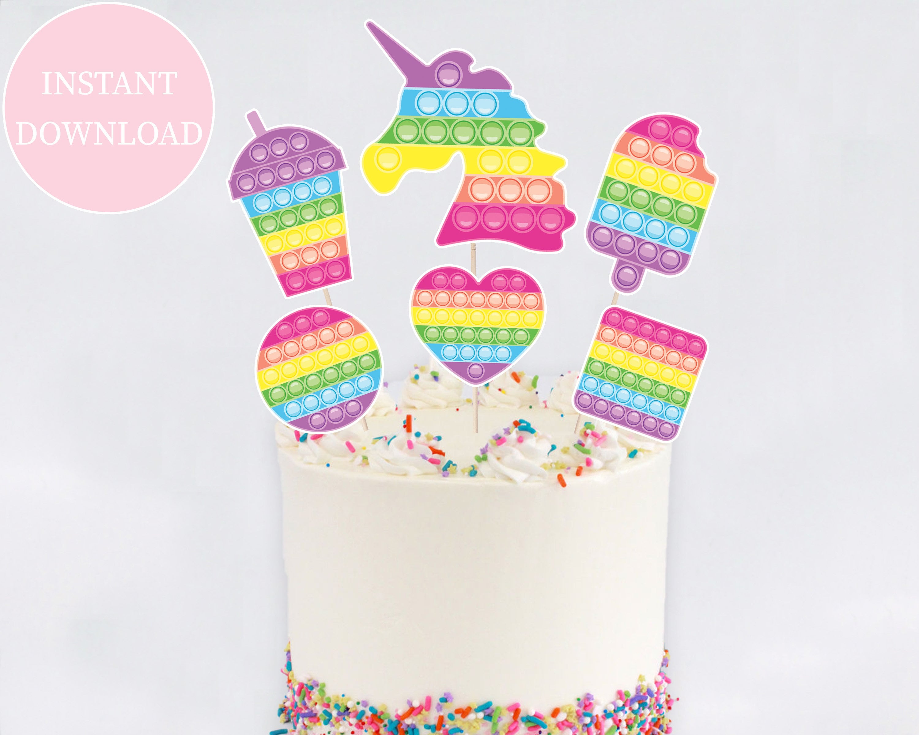 Printable Pop It Birthday Party Centerpieces, Pop It Fidget Toy Table ...