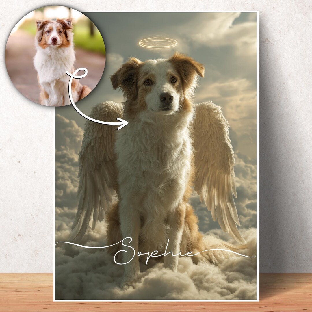 Charming Portrait Pet Memory Loss Gift, Pet Portrait Memorial ...