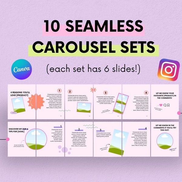 Seamless Carousel Instagram Canva Templates Instagram Templates ...