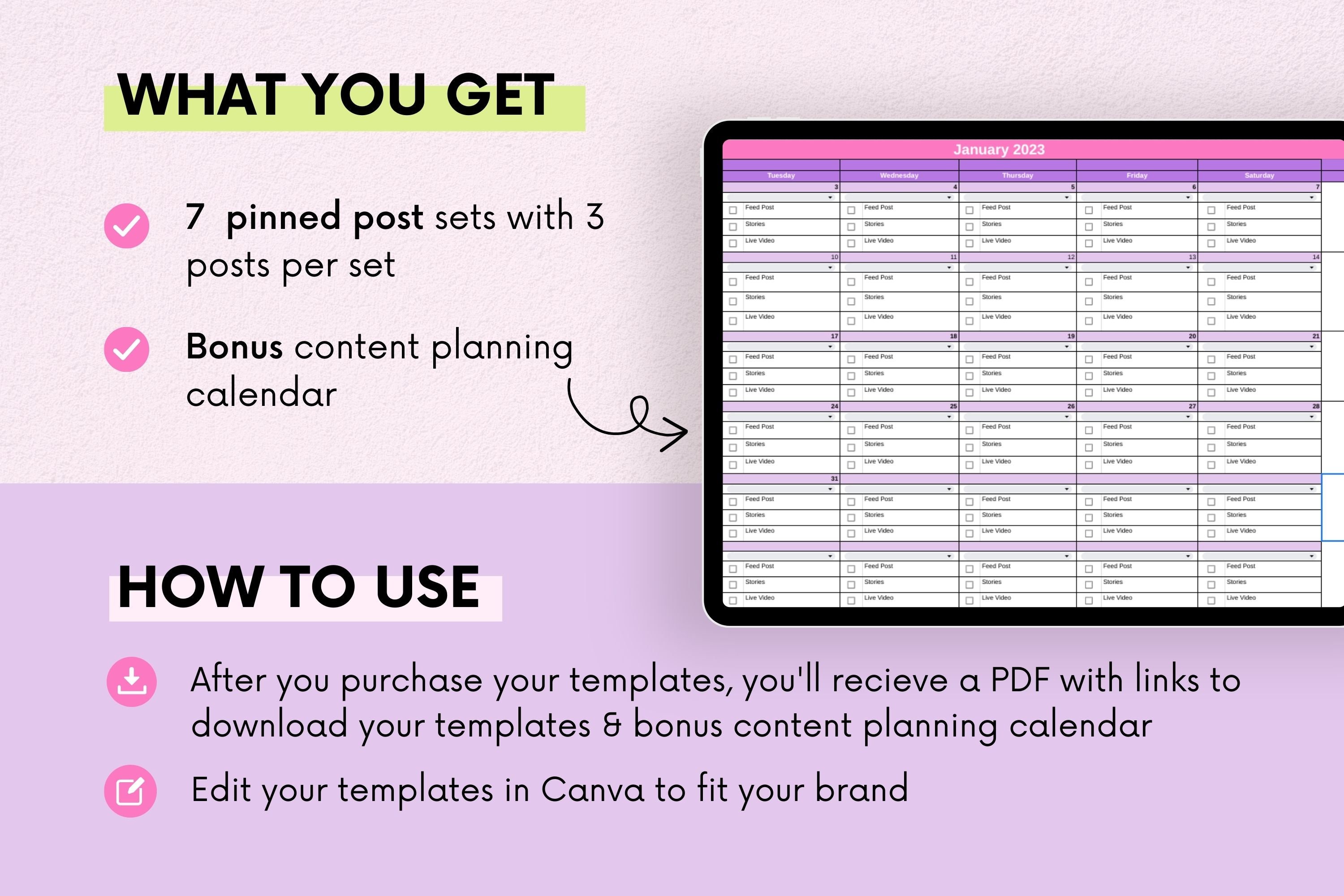 Instagram Pinned Post Set | Social Media Templates | Instagram Post ...