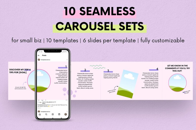 10 Seamless Carousel Sets for Instagram | Canva Templates | Instagram ...
