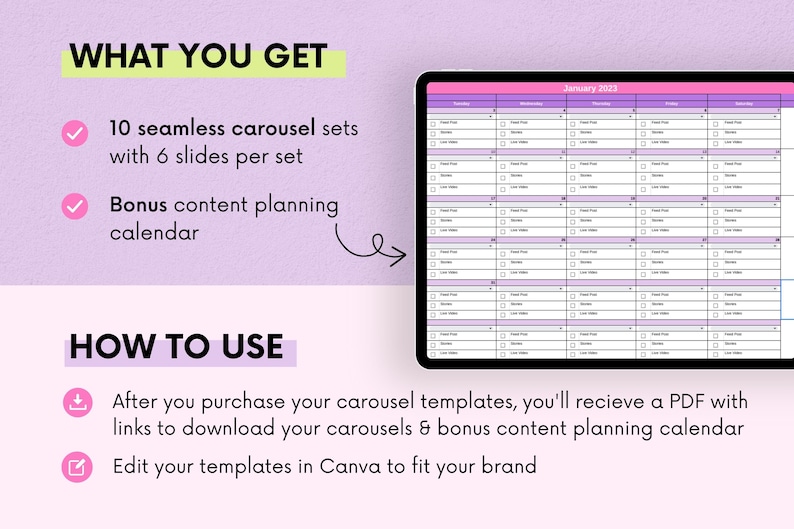 10 Seamless Carousel Sets for Instagram | Canva Templates | Instagram ...