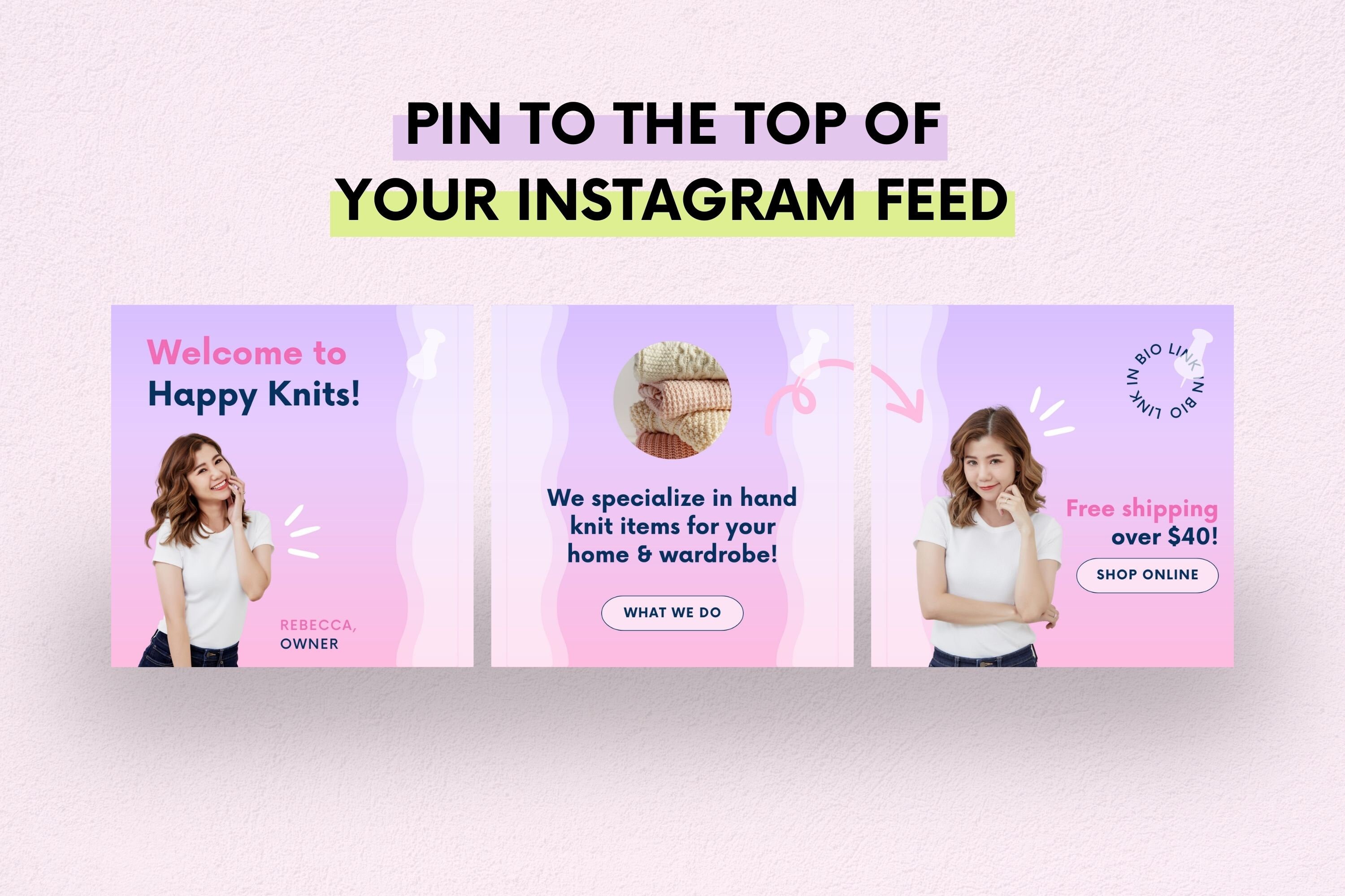 Instagram Pinned Post Set | Social Media Templates | Instagram Post ...