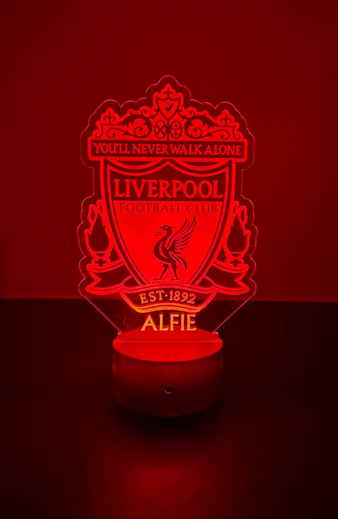 Personalised Acrylic LED Team Night Light, Bedroom, Sports Club ...