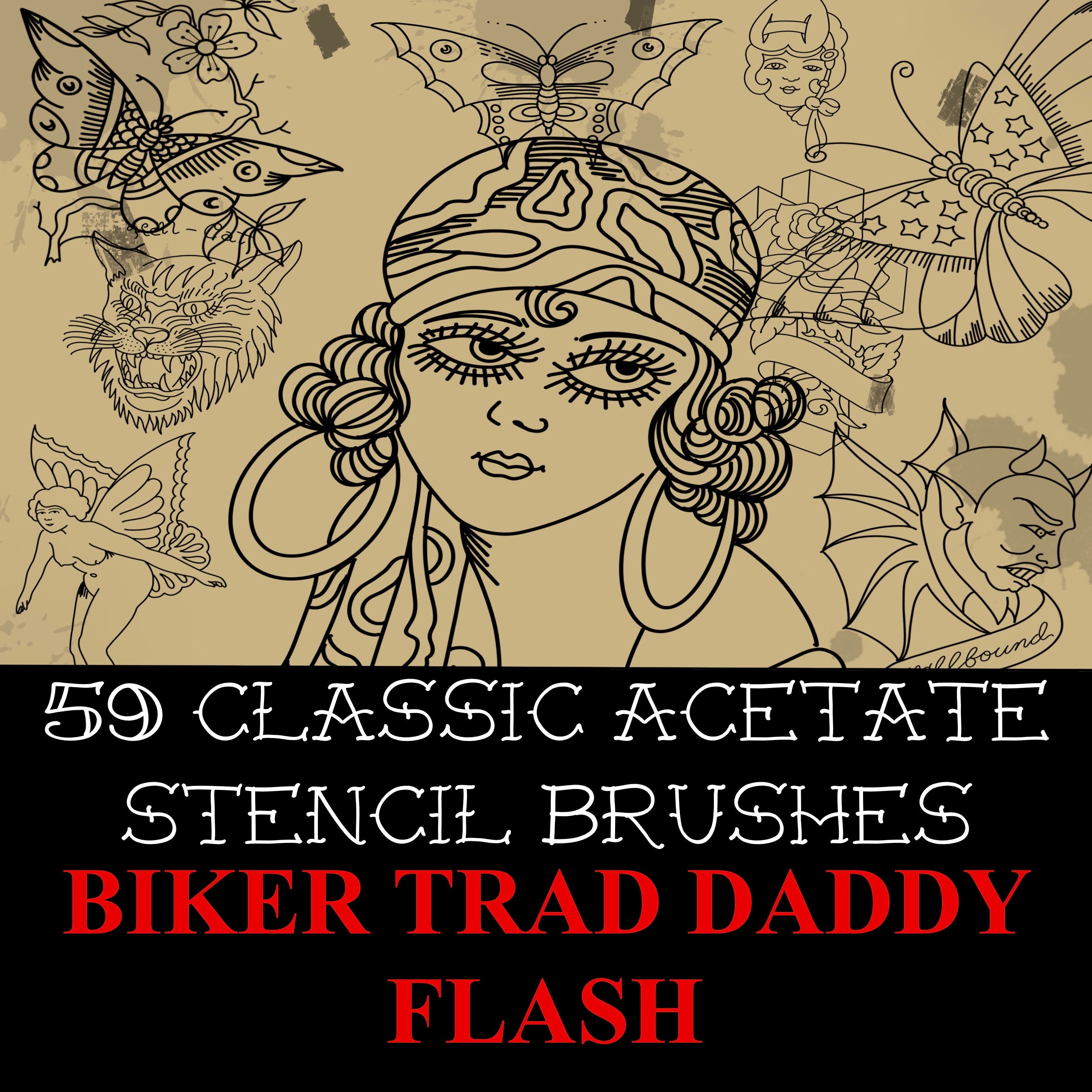 Vintage Traditional Tattoo Flash Brushes for Procreate - Etsy
