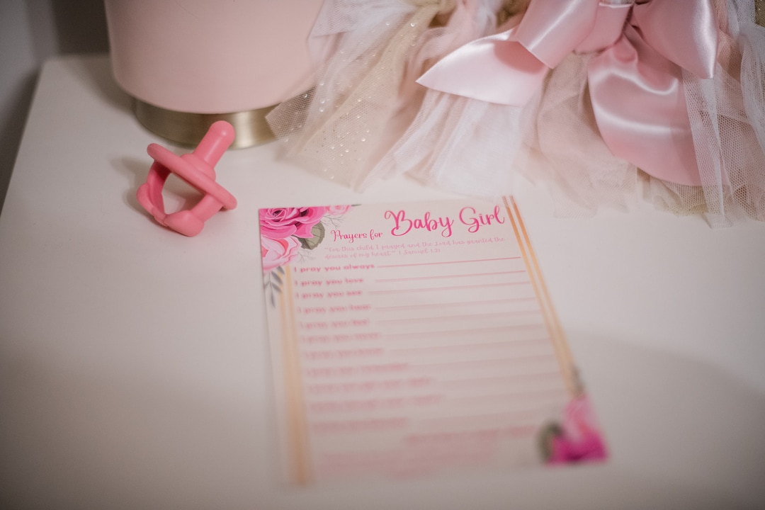 Baby Shower Prayer Cards, Baby Girl, Set of 15~ Religious Christian ...