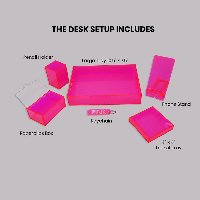 Acrylic Desk Setup: Locally Crafted Trays, Pencil Holder & Paperclip ...