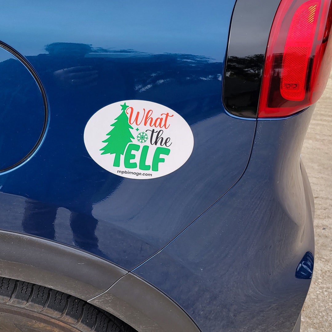 What That Elf Oval Car Magnets - 2 Pack Fun Christmas Vehicle Decor ...