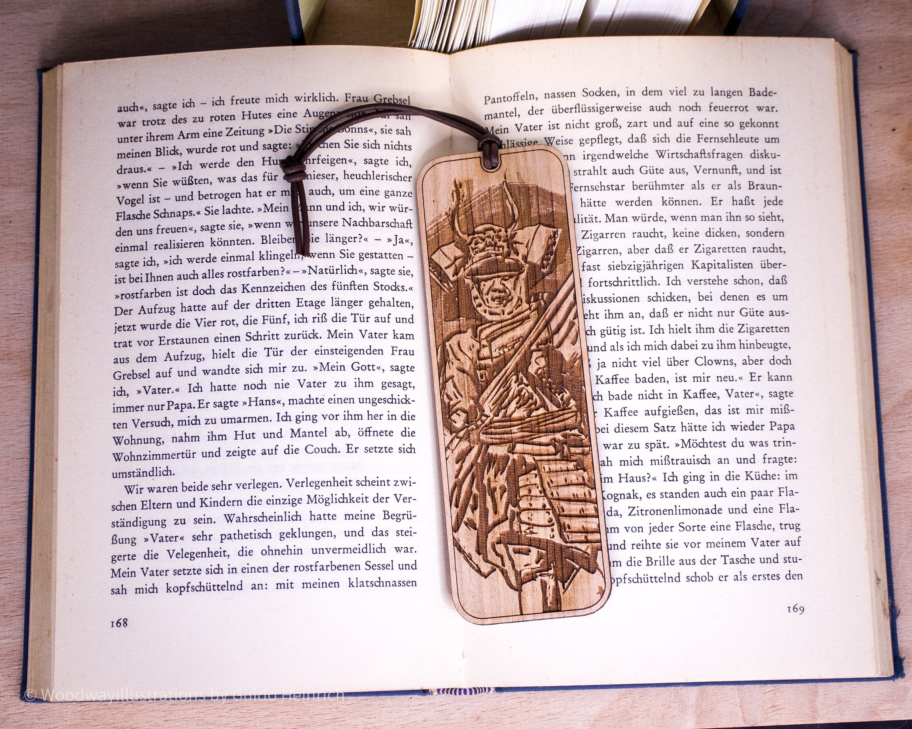 Cherry Wood Bookmark samurai Warrior - Etsy