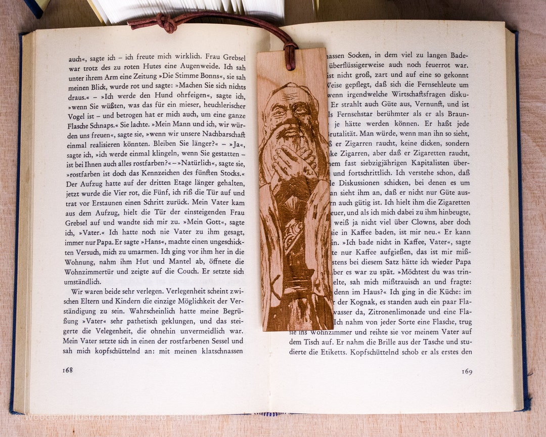 Cherry Wood Bookmark "buddhist Monk" - Etsy