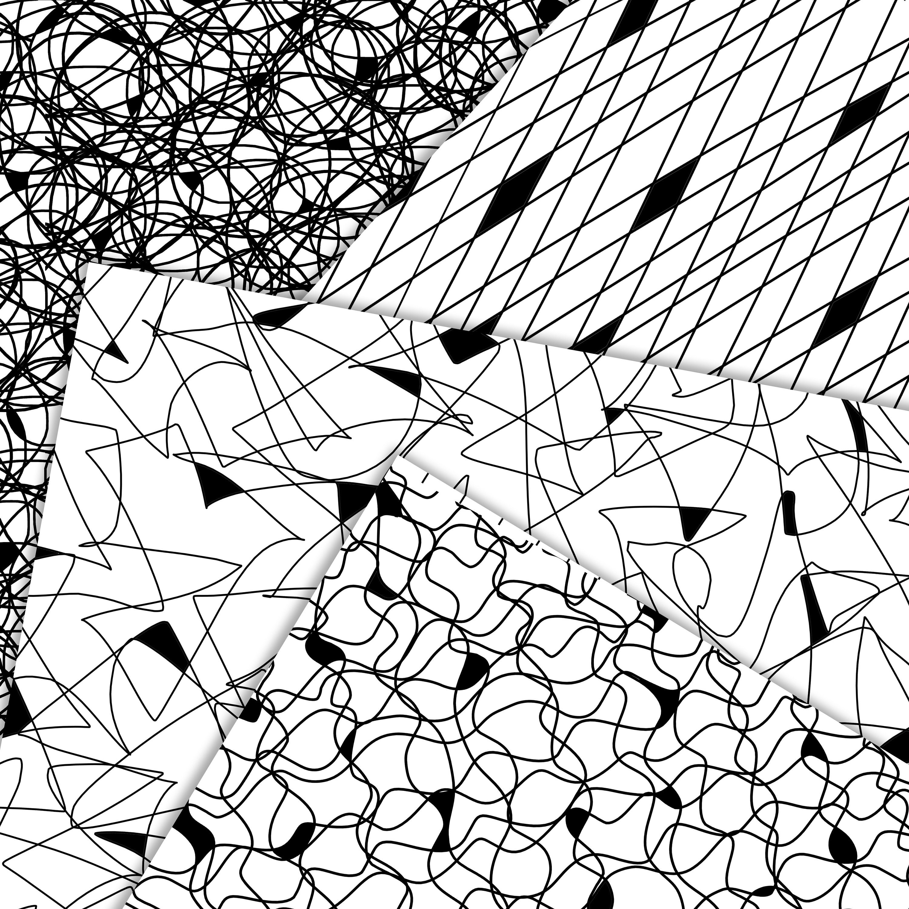 Black and White Digital Paper Doodle Digital Paper - Etsy