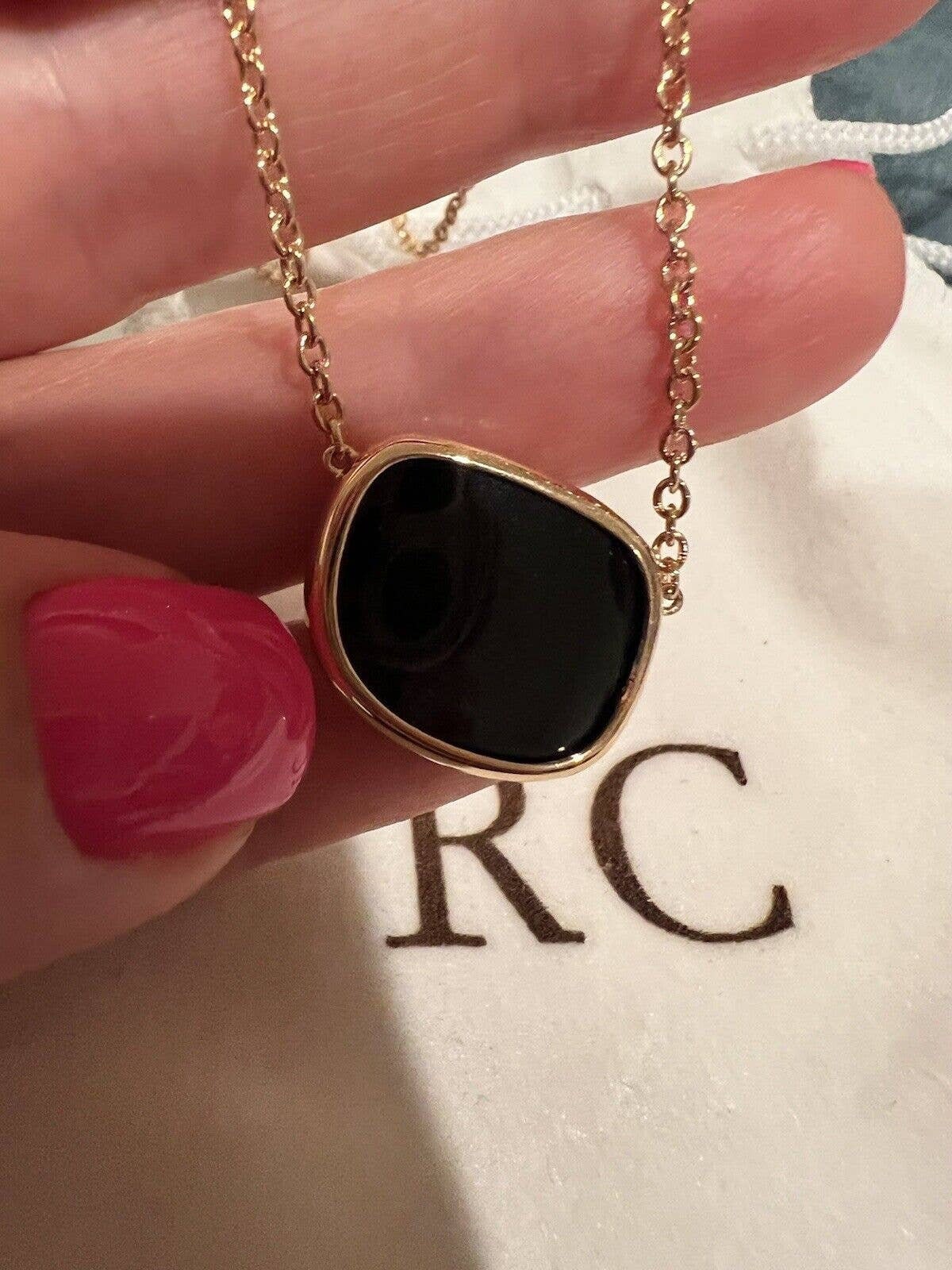 ROBERTO COIN AMPHIBOLE 18K Rose Gold and Black Jade Necklace - Etsy