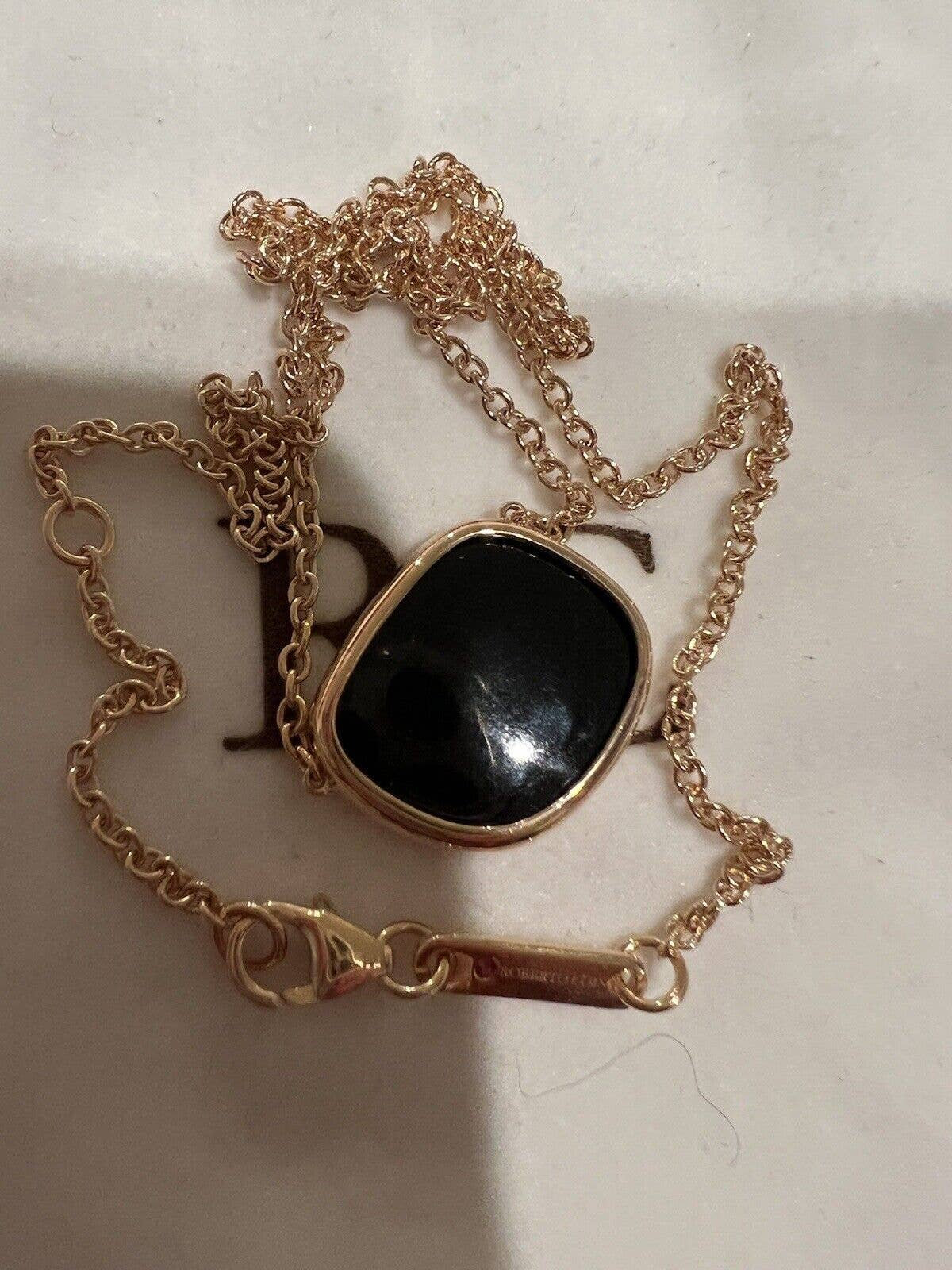 ROBERTO COIN AMPHIBOLE 18K Rose Gold and Black Jade Necklace - Etsy