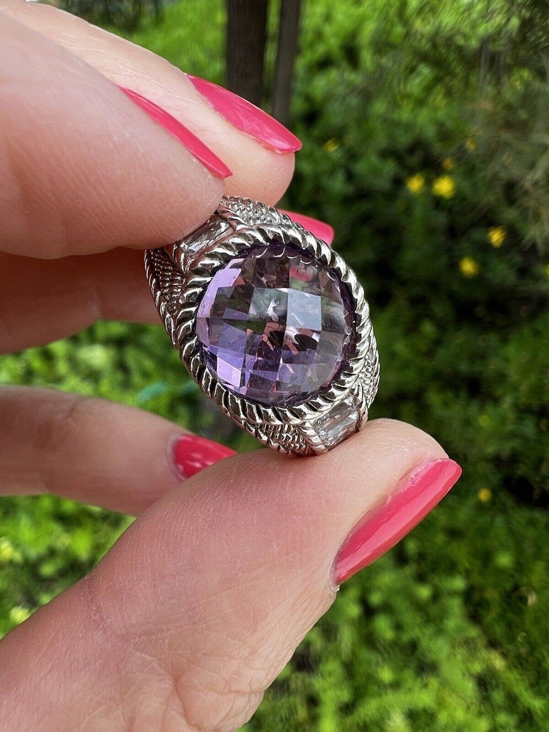 JUDITH RIPKA Sterling Silver Ring Amethyst Cubic Zirconia - Etsy
