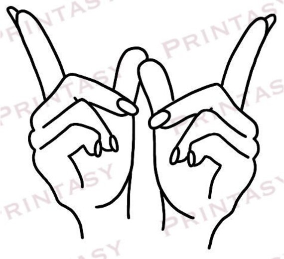 Hands Finger W Cool / Time Out / Vector / PNG SVG DXF Studio3 - Etsy