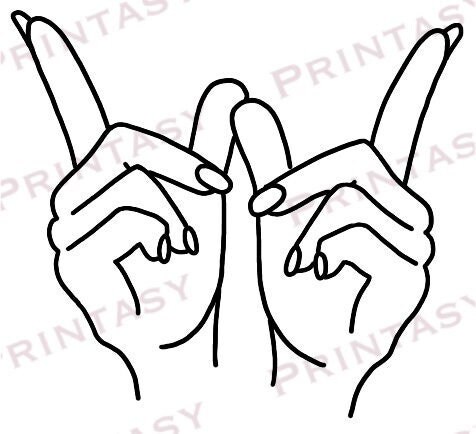 Hands Finger W Cool / Time Out / Vector / PNG SVG DXF Studio3 - Etsy