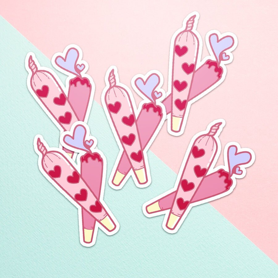 Girly Pink Heart Joints Vinyl Sticker - Etsy