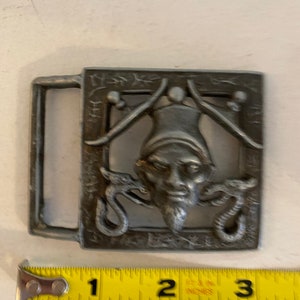 Rare Antique Art Nouveau Asian Theme Dragons Man Bust Metal Belt Buckle ...