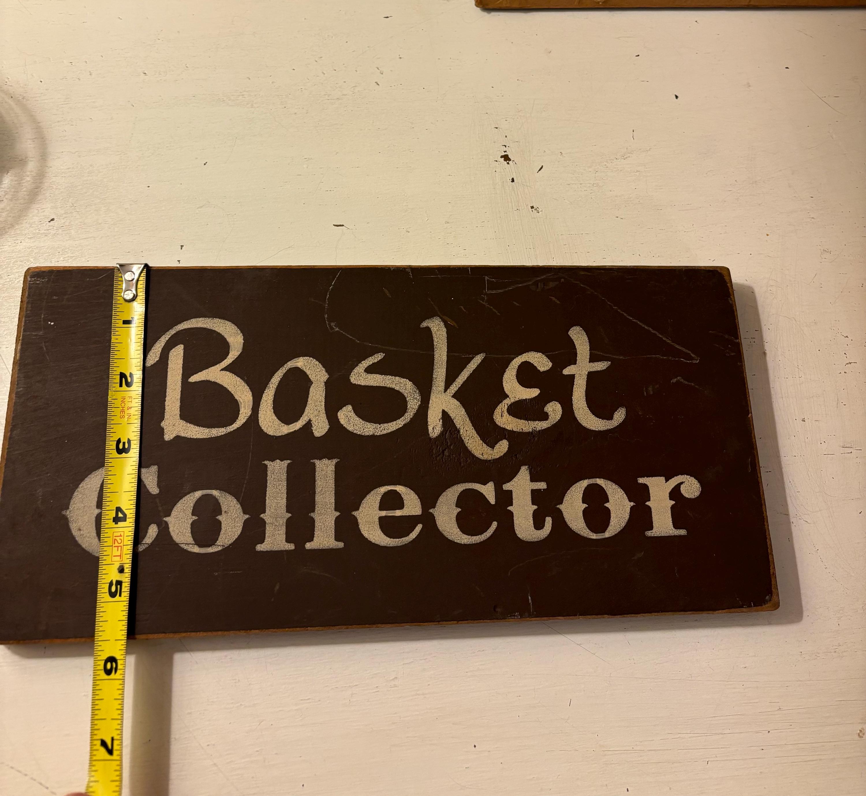 Vtg Basket Collector Folk Art Rustic Handmade Wall Art Sign - Etsy