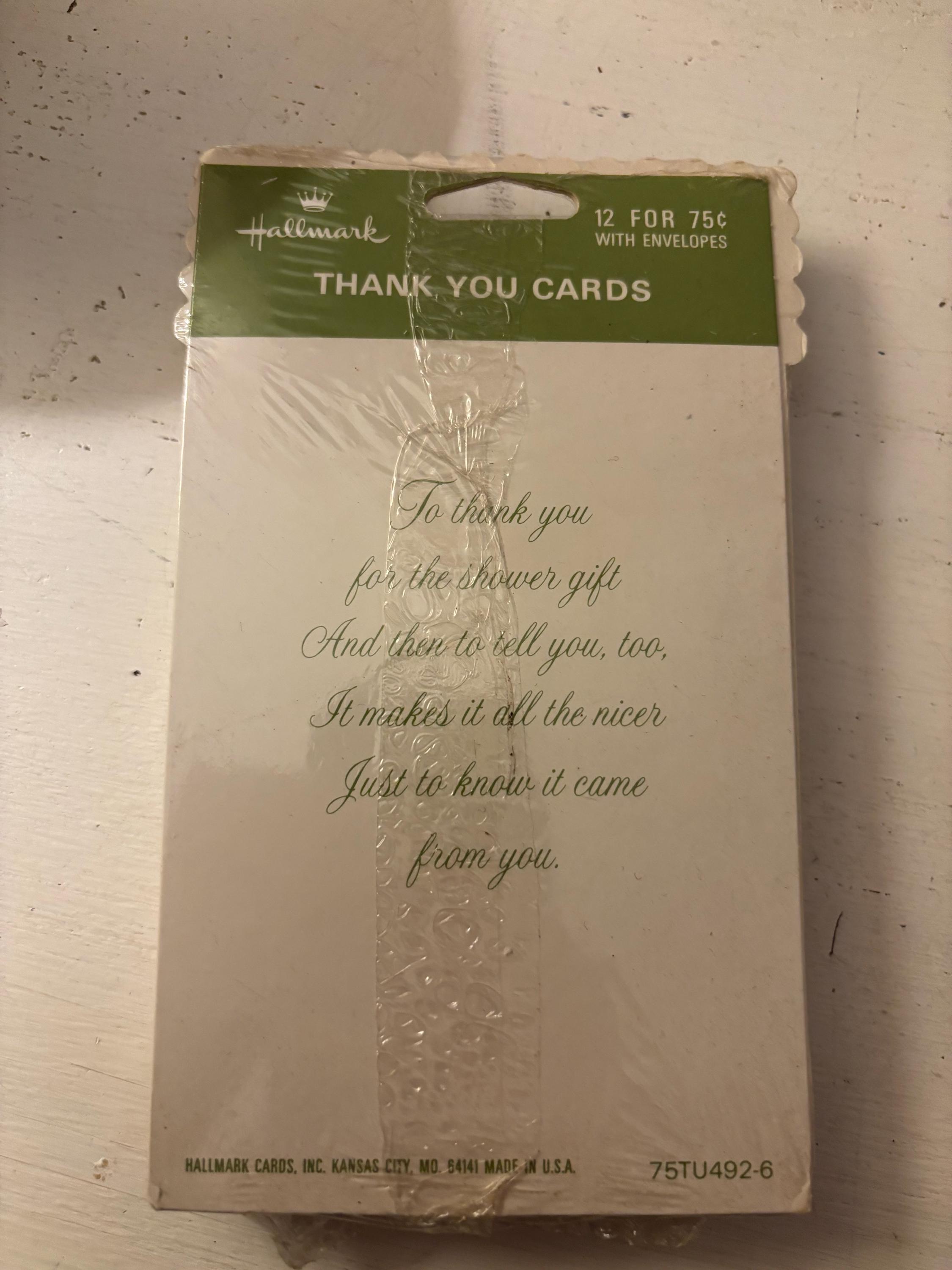 70s Hallmark Shower Gift Thank You Cards, Set of 2 NIP - Etsy