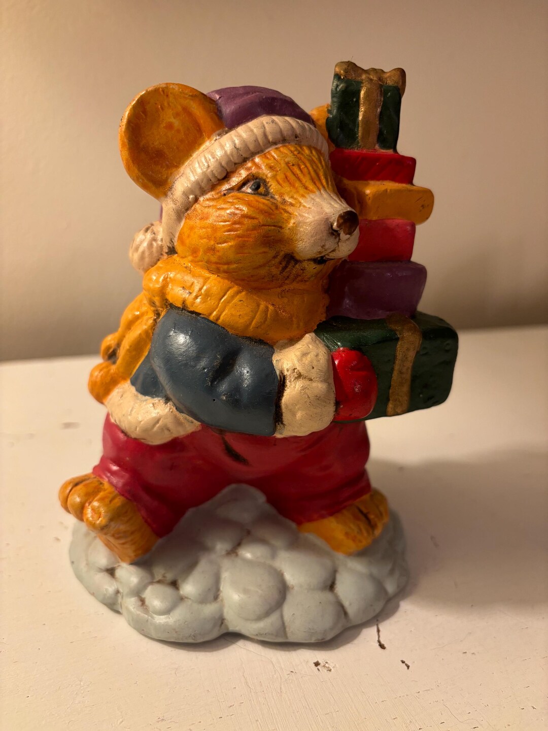 Vtg Christmas Mouse Bank Winter Mouse Montreal Canada Mouse Holding ...