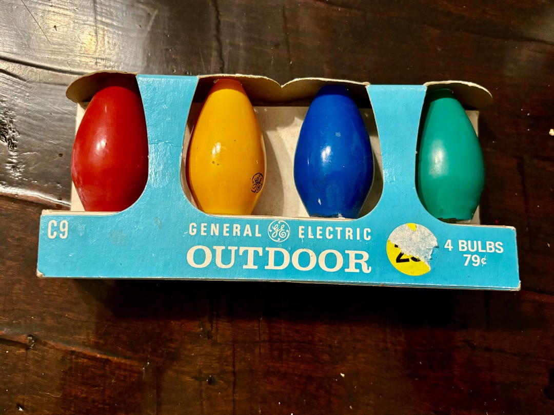 Retro Xmas Bulbs 70s Bulbs Vintage Christmas GE Outdoor Christmas Lamps ...