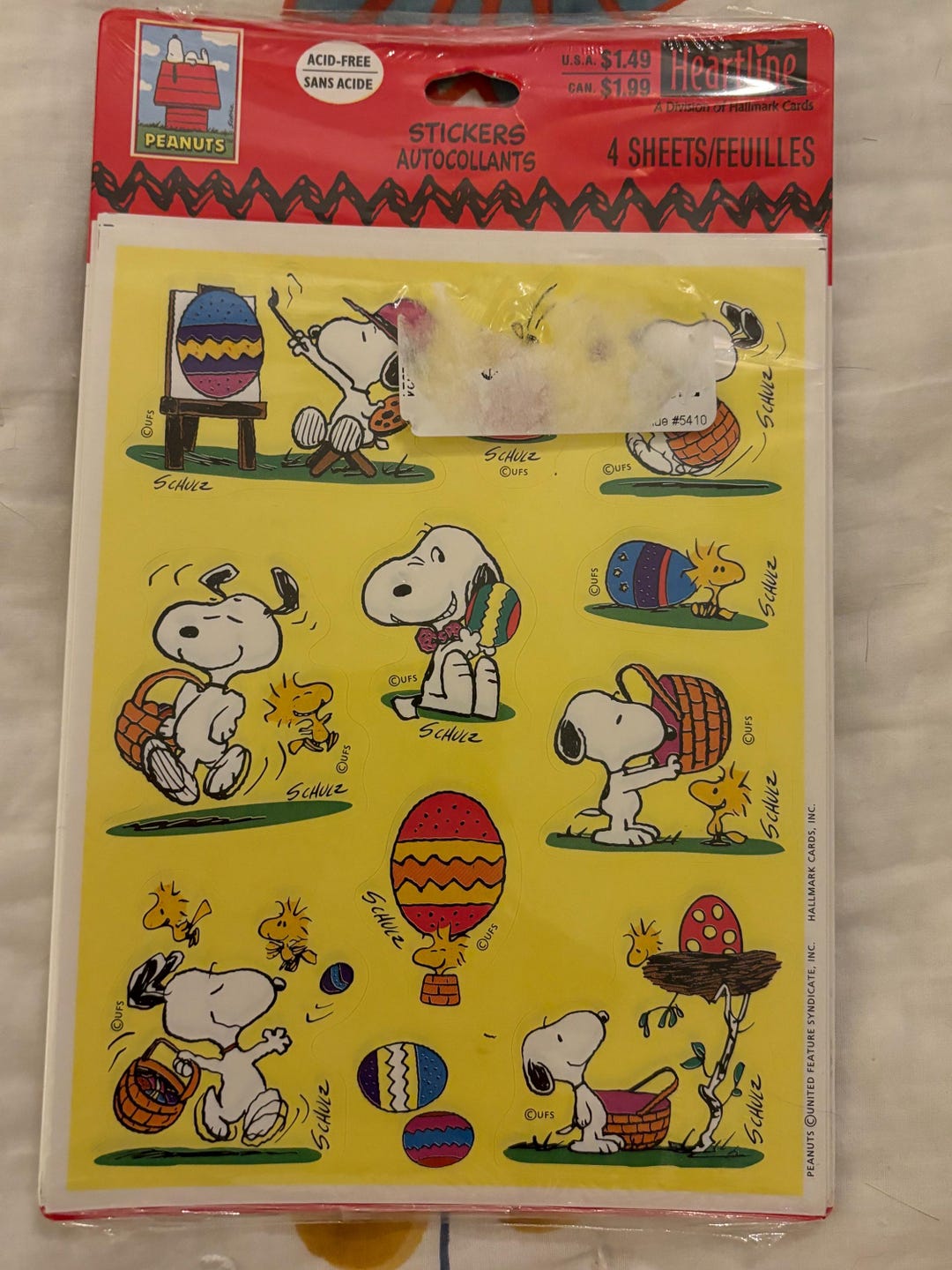 Vtg Snoopy Easter Stickers NIP 80s Stickers Peanuts Characters 80s ...