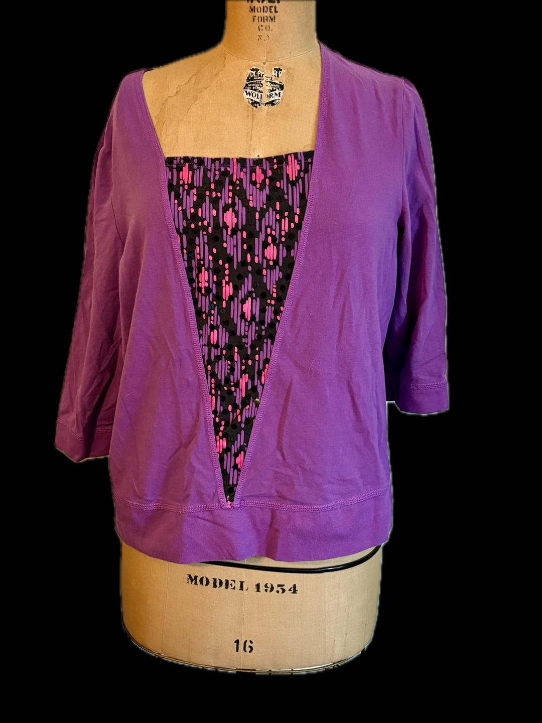 Retro Bob Mackie Purple Hot Pink 80s Top Bob Mackie Wearable Art With ...