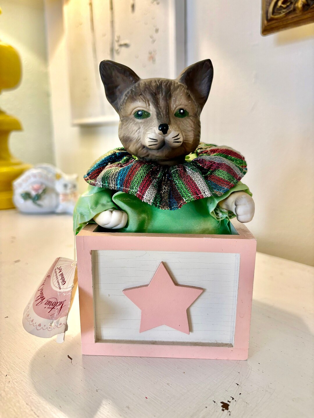 Victoria Ashlea Originals Kitty Jester Music Box Vintage 1986 Bette ...