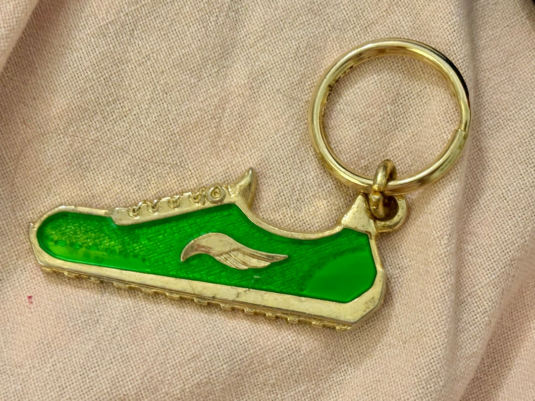 Vtg Green Gold Sneaker Keychain 80s Tennis Shoe Keychain Retro Green - Etsy