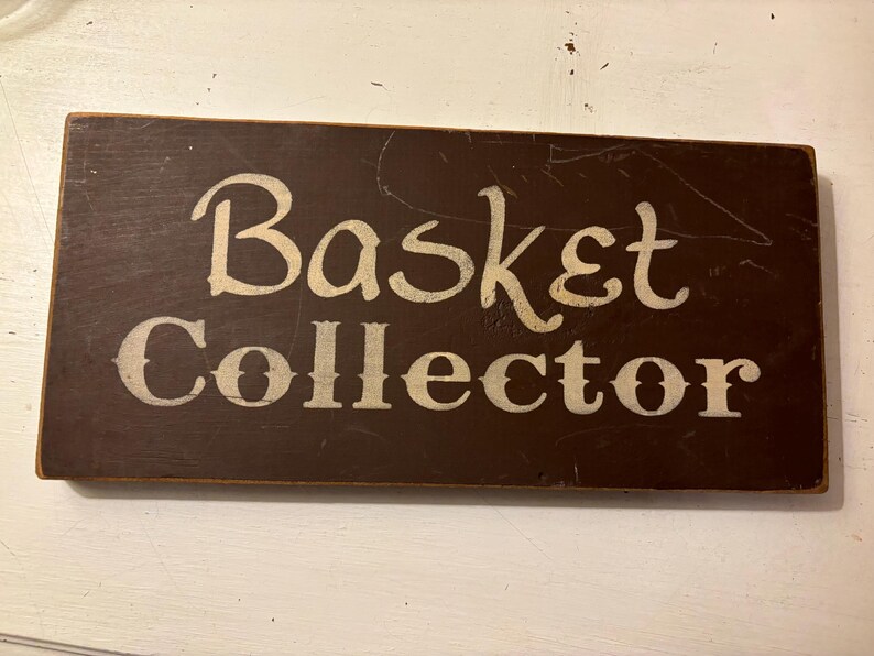 Vtg Basket Collector Folk Art Rustic Handmade Wall Art Sign - Etsy