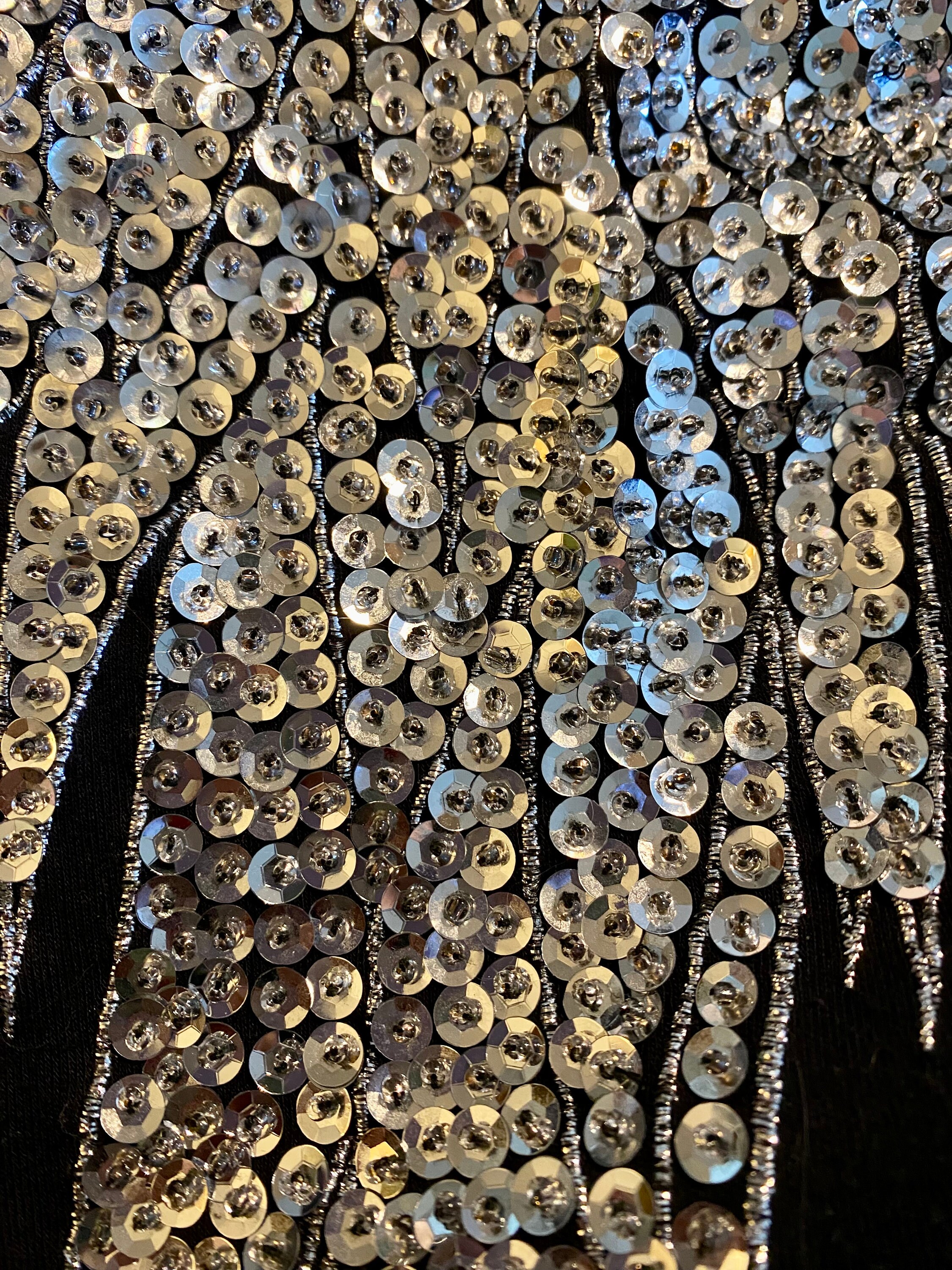 Vintage Retro 80s Flair Brand Silver Sequined Dolman Sleeved Top Shirt ...