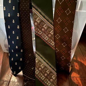 Vintage Tie Bundle 3 Ties Silk Poly Acetate Floral Butterflies Stripes ...