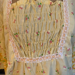 Vintage Topwear Italian Style Pale Yellow Nightgown W Smocking Pink ...