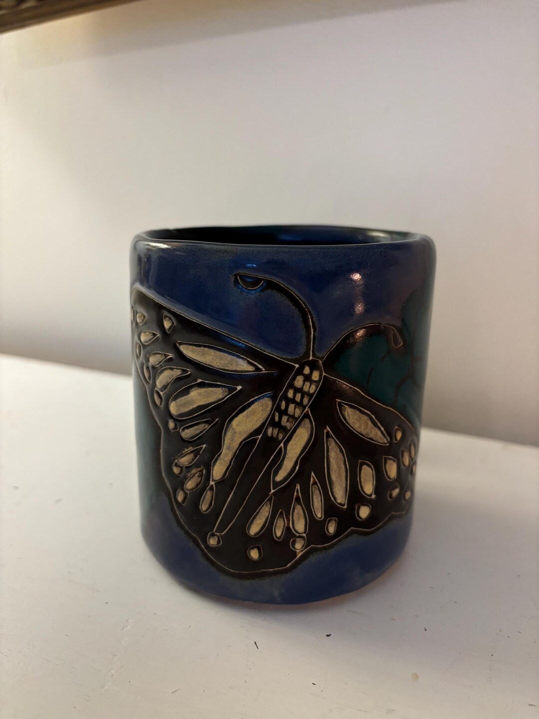 Luna Moth Mari Mexico Pottery Mug Butterfly Mug Mexican Pottery Hand ...
