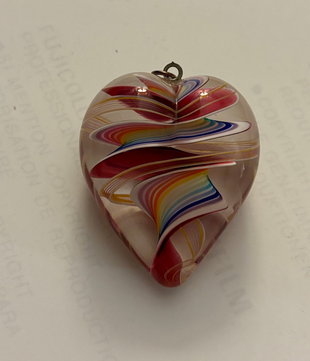 Stunning Vintage 90s Murano Rainbow Glass Heart Shaped Pendant PRIDE ...