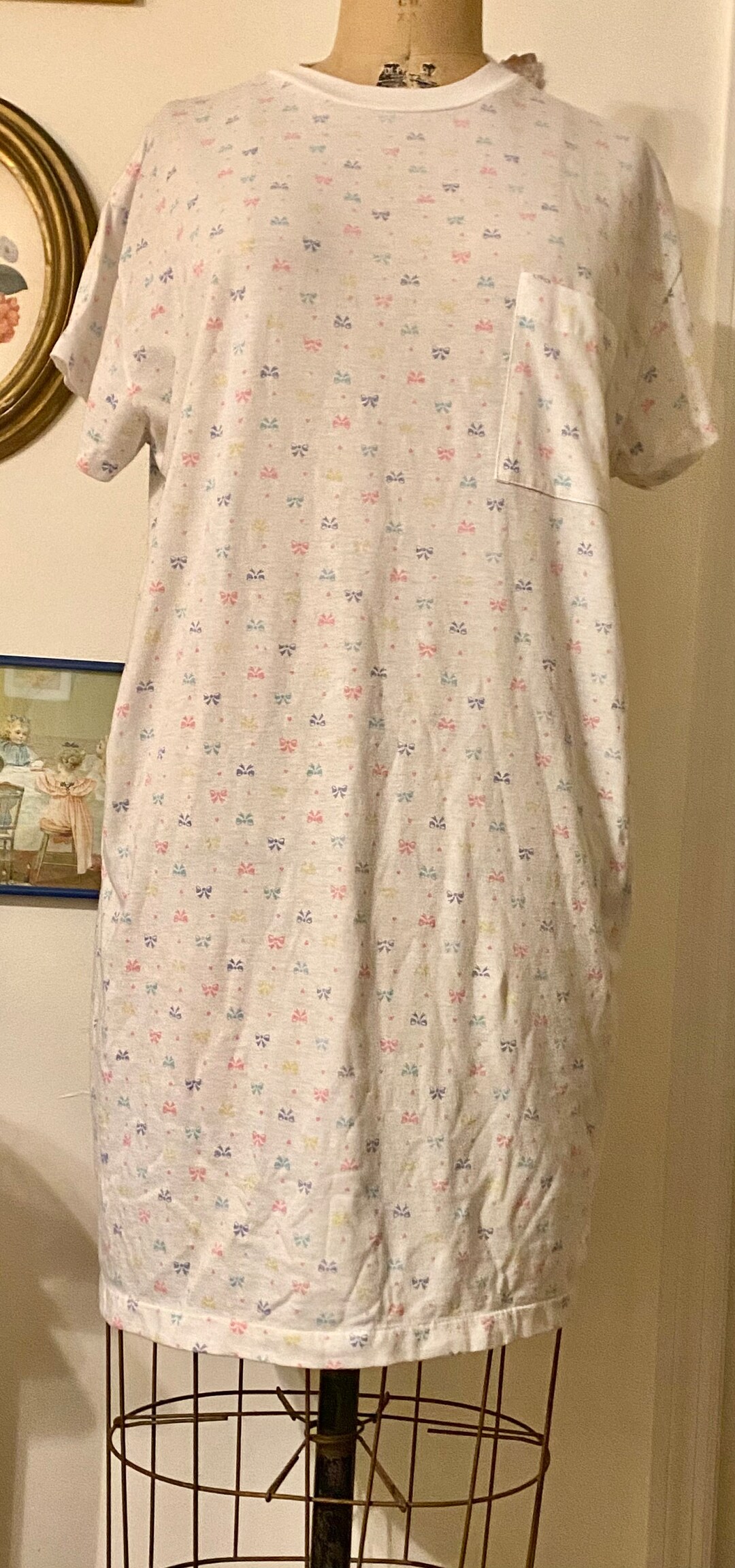 Retro 80s Fantasies Sleepwear Nightshirt Nightgown Bow Tie - Etsy