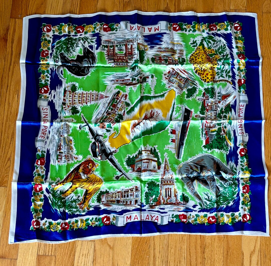 MCM Singapore Neckerchief Malaya Scarf Singapore Souvenir Scarf Travel ...